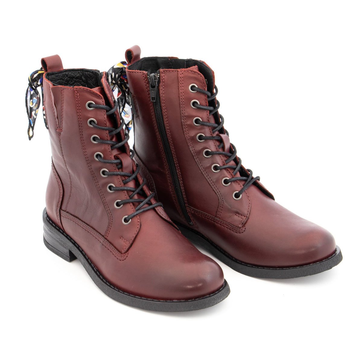 Bottine lacet GOODSTEPS Femme NORMA 4503 rouge | Chaussures Grassler