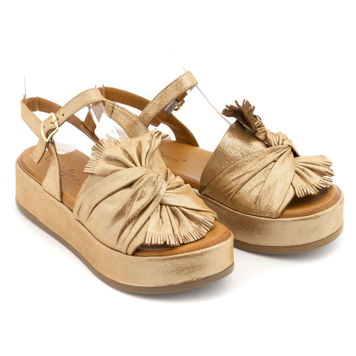 Sandales en cuir à plateforme COCO&ABRICOT Femme MITTAINVILLE doré ...